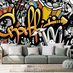 Tapeta graffiti na cihlové zdi - 225x270