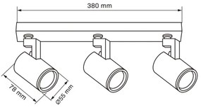 Bodové svítidlo LYNX 3xGU10/10W/230V černá