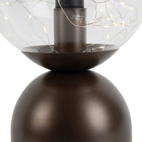 Stolní lampa Hotel Chic tmavě bronzová s čirým sklem vč. světelného kabelu E27 - Pallon Trend