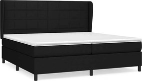 Box spring postel s matrací černá 200x200 cm textil 3127991