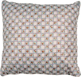 Béžovo-zelený povlak na polštář s květy Patchwork - 40*40 cm