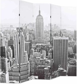 Skládací paraván 200 x 170 cm New York by Day černobílý 245859
