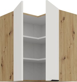 ARIA az | horní kuchyňská skříňka 60x60 GN-72 2F (90°) rohová s policemi | 60x60 cm | artisan/bílá