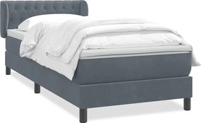 Box spring postel s matrací tmavě šedá 80x220 cm samet 3317800