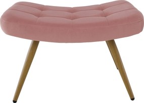 Křeslo s podnoží, růžová Velvet látka/dub, HABEN