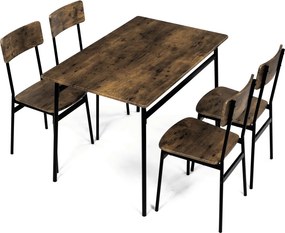 Jídelní set CORTINA 1+4 - old wood 2 / černé kovové nohy