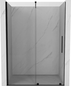 Mexen Velar, posuvné dveře do otvoru 130x200 cm, 8mm čiré sklo, černá matná, 871-130-000-01-70