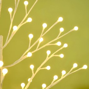 HOMCOM Strom se světly 150 cm bříza se 120 teplými bílými LED diodami, 3 úrovně jasu, umělá bříza na párty, svatby a Vánoce IP44 | Aosom.de