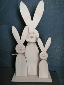 Velikonoční zajíci - Zaječí rodinka 20cm (3 zajíci) - dřevěná dekorace