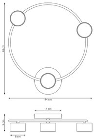 Stropní svítidlo LUCIO 3xGX53/12W/230V černá