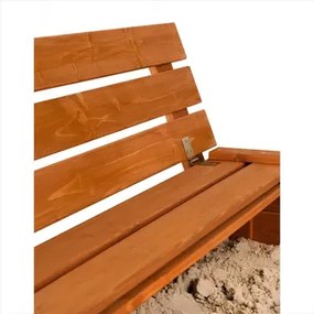Sand Tropic Dřevěné pískoviště s lavičkami a příslušenstvím 100x100 cm