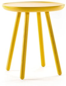 Žlutý odkládací stolek z masivu EMKO Naïve, ø 45 cm