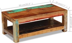 vidaXL Konferenční stolek masivní recyklované dřevo 90x45x35 cm [243322]