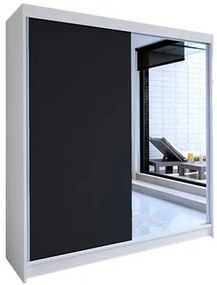 Šatní skříň TALIN I šířka 180 cm - bílá/černá