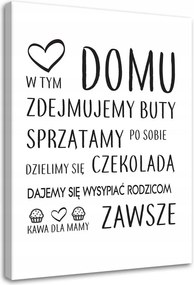 Obraz v tomto domě typografický 70x100