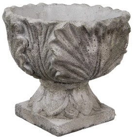Šedý obal na květináč antický sloup – 20x17 cm