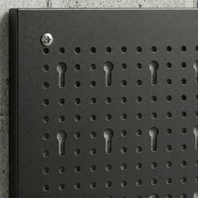 HOMCOM nástěnný pegboard 3×60 × 40 cm, 28dílný držák nářadí s háčky a přihrádkami, černá/červená