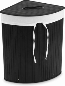 Bambusový koš na prádlo, 60 L, černý