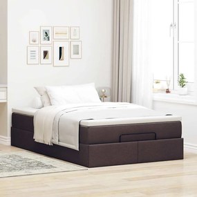 Osmanský rám postele s matrací tmavě hnědá 120x190cm textil 3311095