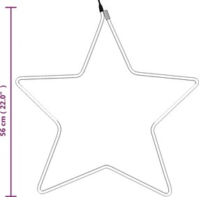 vidaXL Vánoční hvězdy se 48 teplými bílými LED 2 ks 56 cm [3154282]