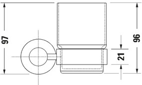 Duravit 99201000 - Nástěnný stojánek na zubní kartáčky D-CODE pravá lesklý chrom