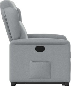 Zvedací polohovací křeslo světle šedé textil 3303134