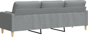 3místná pohovka s polštáři světle šedá 210 cm textil 3278201