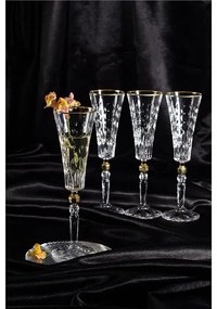 BOHEMIA PRESTIGE CONTE GOLD SKLENICE NA ŠAMPAŇSKÉ 170ML SADA 6 KS