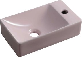 Sapho Small - Umývátko Margitha 38x22 cm, bez přepadu, otvor pro baterii, růžová MGT38222