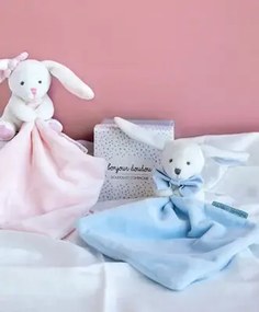 Doudou Dárková sada modrá - králíček s muchláčkem 10 cm / od 0 let