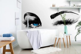 Samolepící tapeta mrkající ženské oči - 450x300 cm