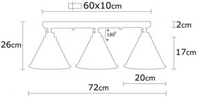 Stropní svítidlo Berceste VI černé
