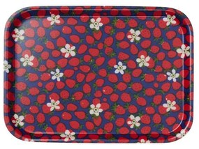 Malý servírovací tác Smultronblom red 27x20, Klippan Švédsko
