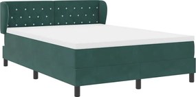 Postel s boxspringem s čelo Tmavě zelená 140 x 190 cm samet 3340331