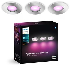 Philips-SADA 3x LED RGBW Stmívatelné koupelnové sv. Hue XAMENTO 1xGU10/4,2W IP44