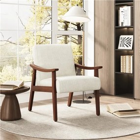 Křeslo Yaheetech – béžová, 62 cm (šířka) × 70,5 cm (hloubka) × 74 cm (výška), polyester (267499531398)
