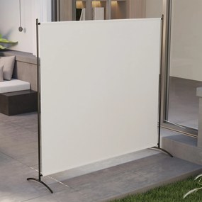Outsunny jednopanelová venkovní přepážka pro soukromí, voděodpudivý panel s UV30+, stabilní základna, béžová (180 × 50 × 180 cm)