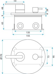 Sprchový komplet REA ONTARIO + BOX s podomítkovou baterií, titan
