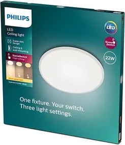 Philips SuperSlim CL550 bílá / Stropní LED svítidlo / 22W / 2700K / ku