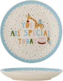 Světle modrý/krémový dětský talíř z kameniny ø 16 cm Celebrate – Bloomingville Mini