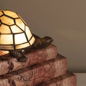 Vitrážová lampa Tiffany Tortoise – 23x14x8 cm