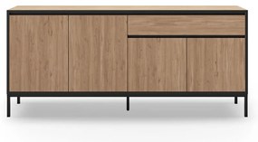 Nízká komoda v dekoru dubu v přírodní barvě 180x80 cm Lorenza – Marckeric