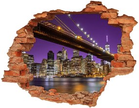 Wallmuralia Fototapeta díra na zeď 3D Manhattan noc 90x70 cm