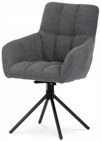 Jídelní židle šedá bouclé, otočný mechanismus 180°, nohy černý kov HC-531 GREY2
