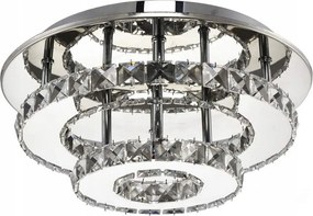 Toolight Toolight, LED křišťálové závěsné stropní svítidlo 20W, neutrální barva, APP412-C, chromová, OSW-65010