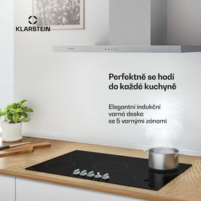 Klarstein Kochheld indukční varná deska | Elegantní a výkonná | 5 varných zón | 8700 W | 90 cm