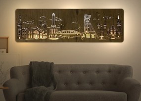 Li-Go "Ostrava" světelný obraz 230V 130x40 cm provedení povrchu: dub světlý