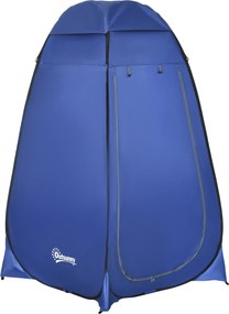 Outsunny Pop up WC stan, 120 x 120 x 190 cm, Mobilní kempingový sprchový stan, Převlékací stan s vnitřní kapsou, Sprchový kout, Polyester, Tmavě modr…