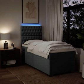 Box spring postel s matrací tmavě šedá 90x200 cm textil 3292679