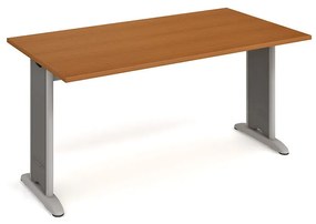 Stůl jednací rovný 160 cm - Hobis Flex FJ 1600 Dekor stolové desky: třešeň, Barva nohou: Stříbrná